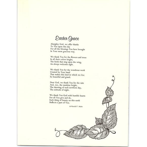 None and/or Unknown | Other | Easter Grace Harold F Mohn 97s Poem Retro ...